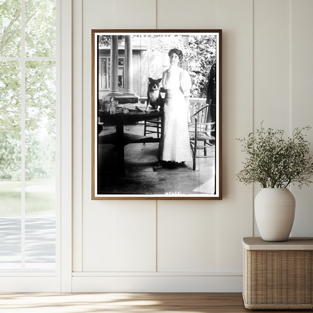 Charming 1910 Portrait of Mrs. Harding & Her Dog – KNOWOL
