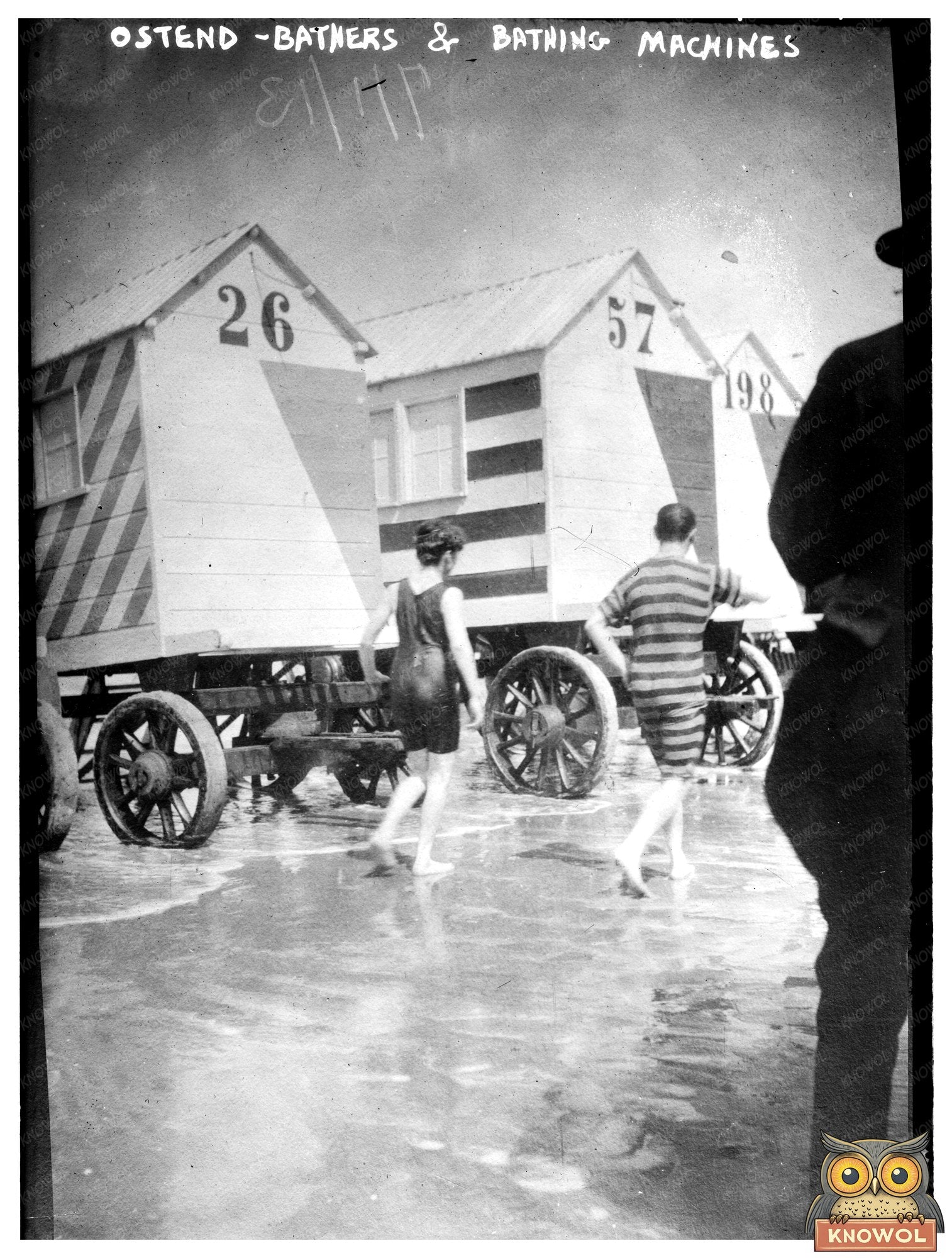Vintage Beach Day in Ostend: Bathers & Bathing Machines – KNOWOL