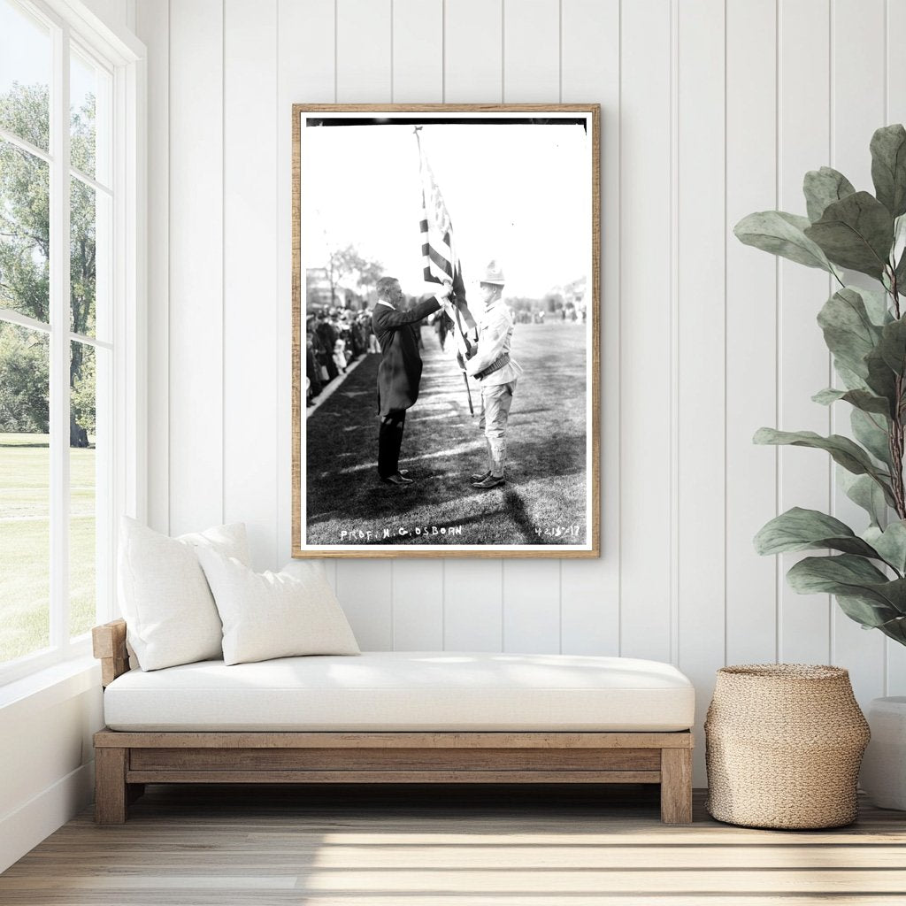 Early 20th Century Geologist with Old Glory – KNOWOL