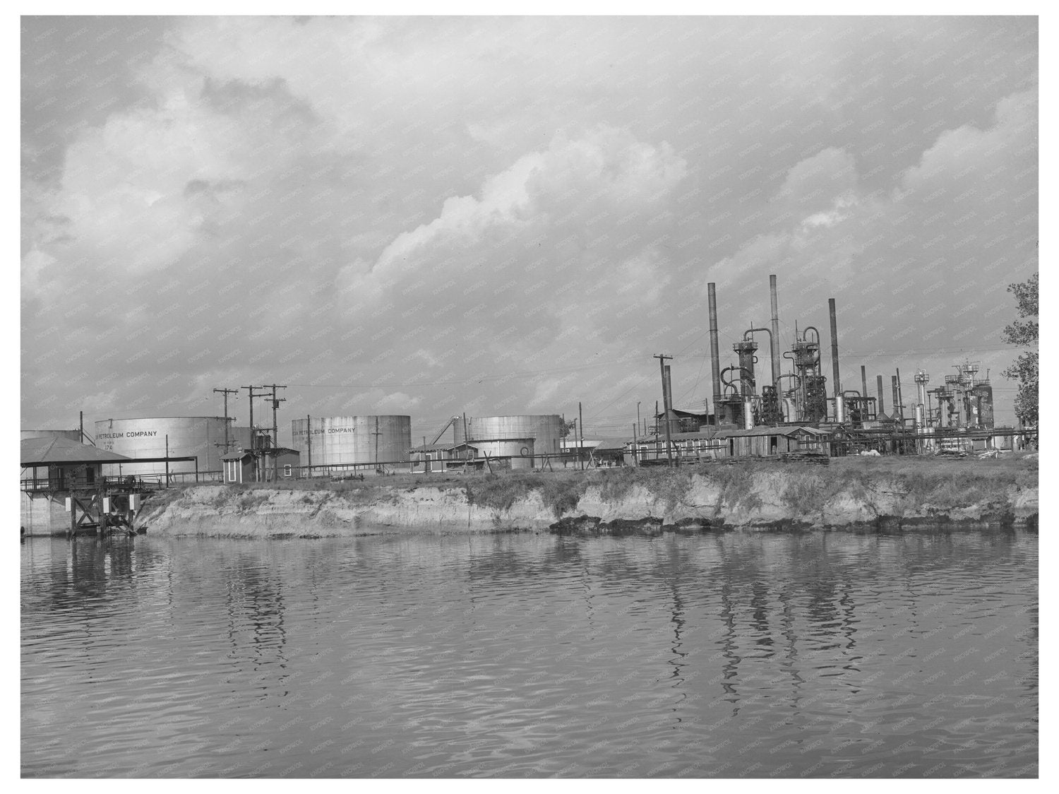 Oil Refinery in Port of Houston Texas 1939 Vintage Image – KNOWOL