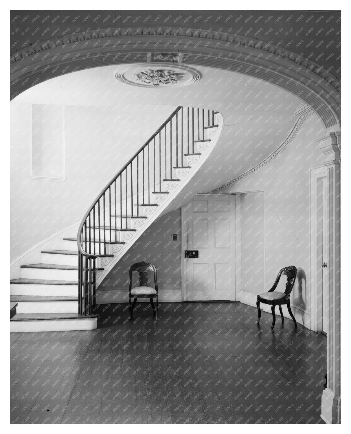 1910 Stairhall Interior, Clinton, Georgia - Historic Photo – KNOWOL