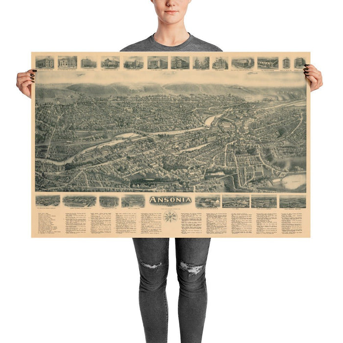 Ansonia, CT 1921 Map