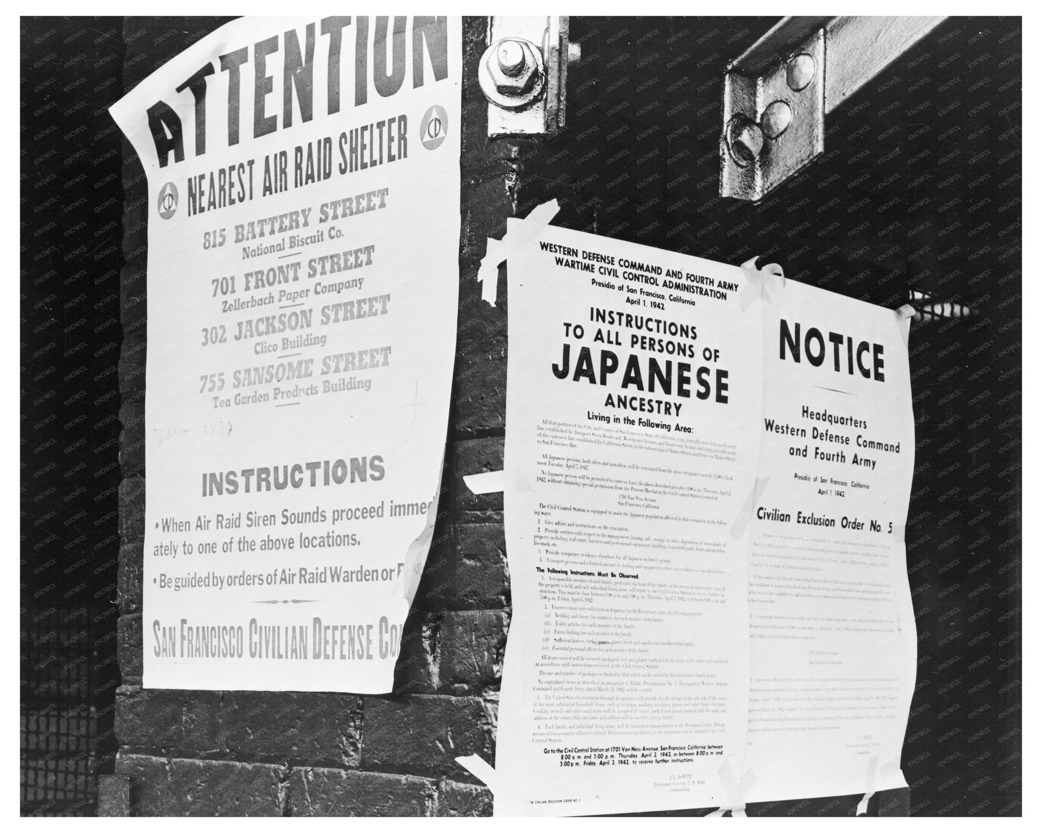 Civilian Exclusion Order #5 San Francisco April 1942 Vintage Image – KNOWOL