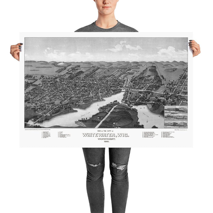Whitewater, WI 1885 Map